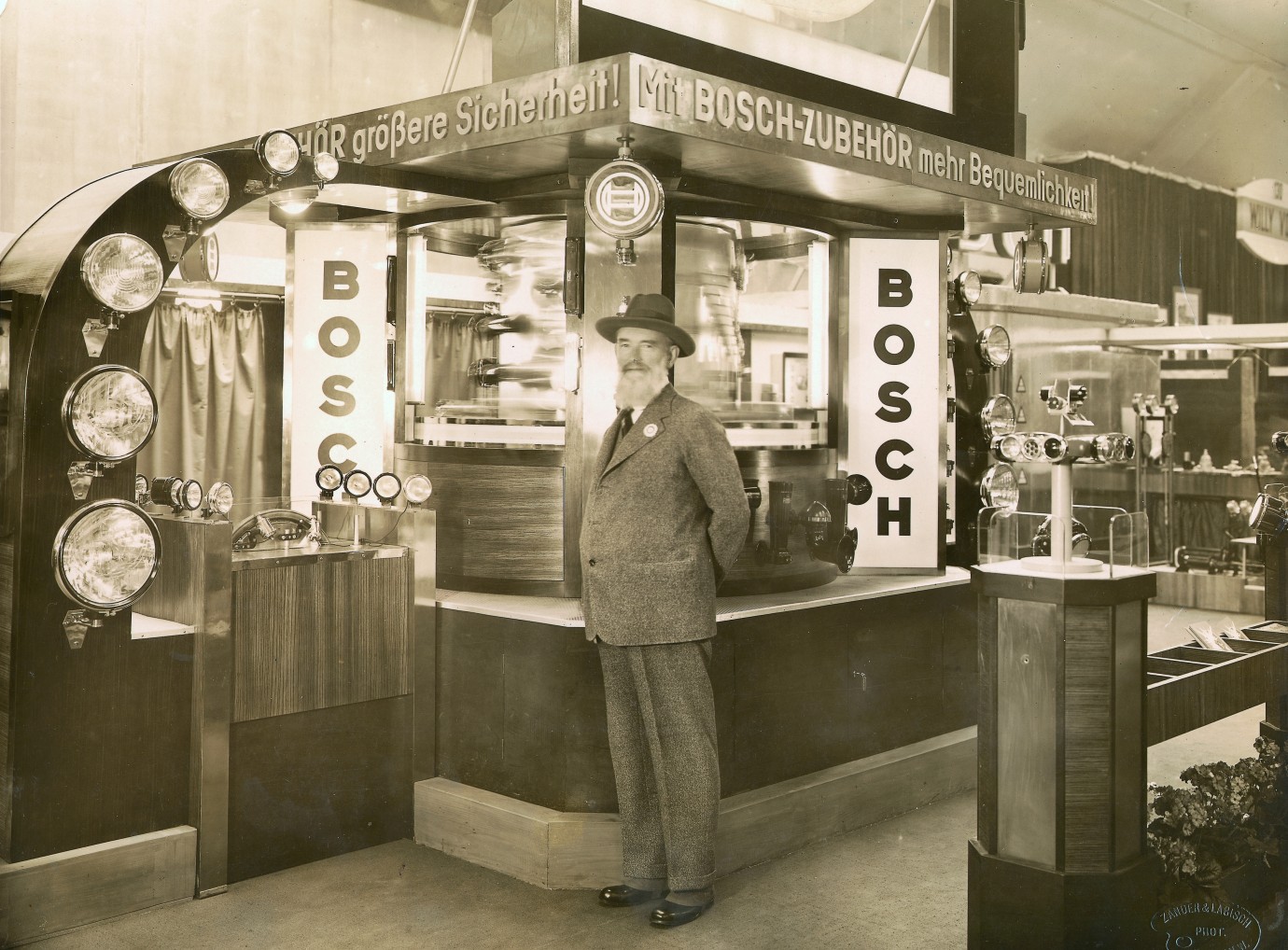 Robert Bosch at the Bosch-booth at the Berlin motor show, 1931 - Bosch ...