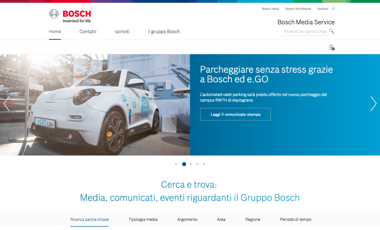 Bosch Italia rinnova i suoi canali di comunicazione - Bosch Pressportal